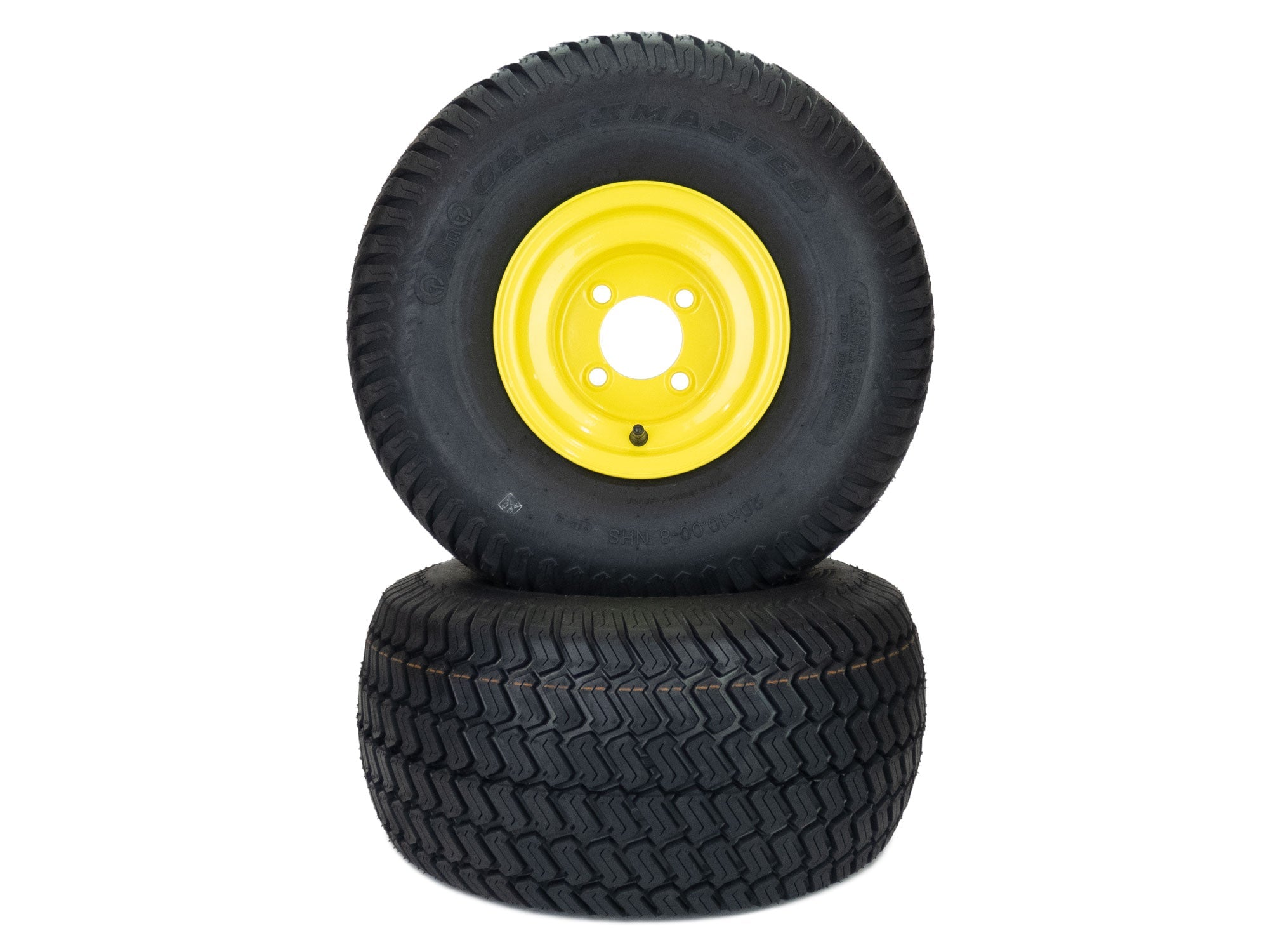 (2) Turf Tire Assemblies 20x10.00-8 Fits John Deere Quik-Trak TCU33861 ...