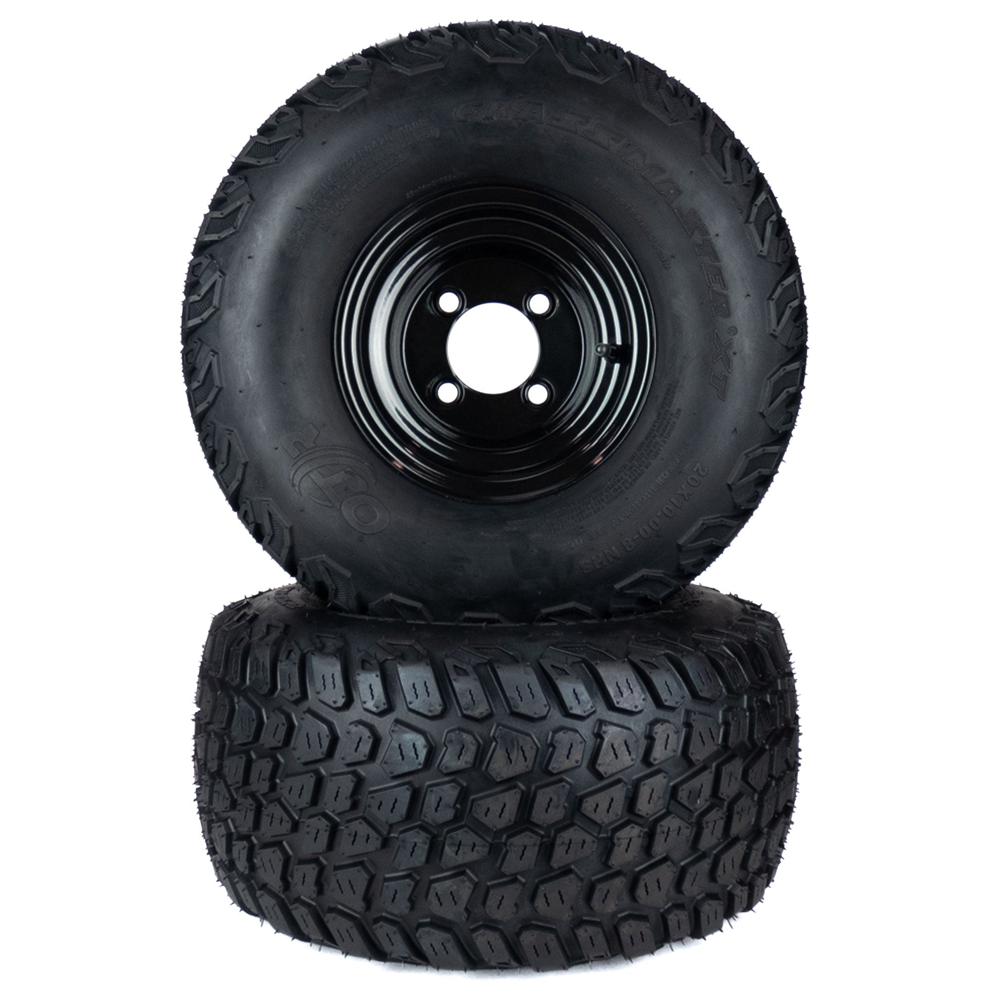 (2) Grassmaster XT Tire Assemblies 20x10.00-8 Fits Cub Cadet ZT1 50" 5 ...