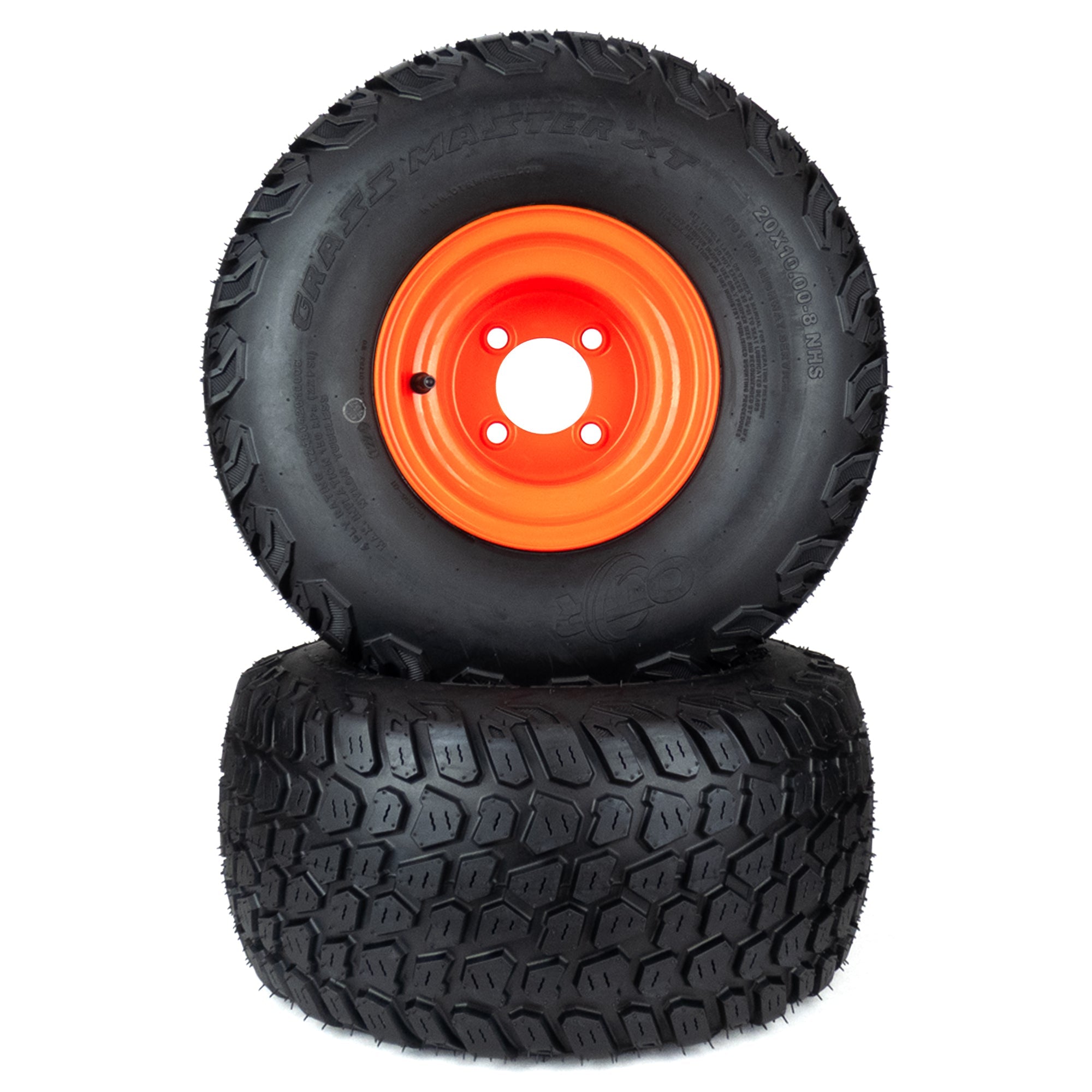 (2) Grassmaster XT Tire Assemblies 20x10.00-8 Fits Bad Boy ZT Elite 20 ...
