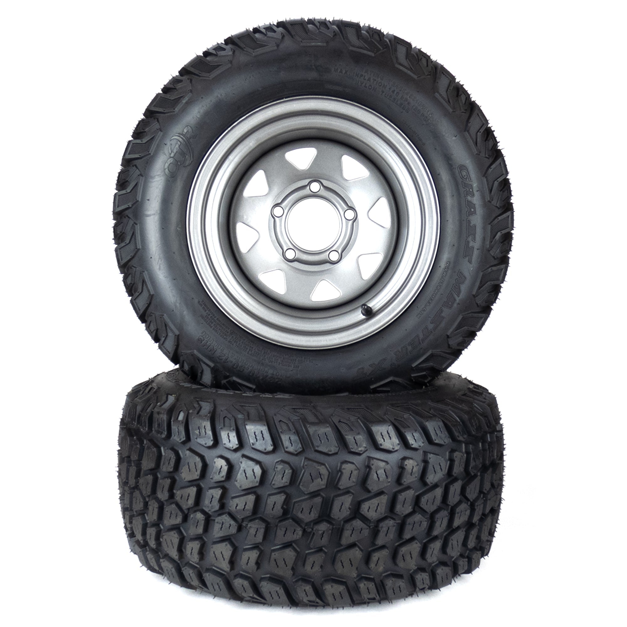 (2) Grassmaster XT Tire Assemblies 23x10.50-12 Fits Gravely 100 48" 52 ...