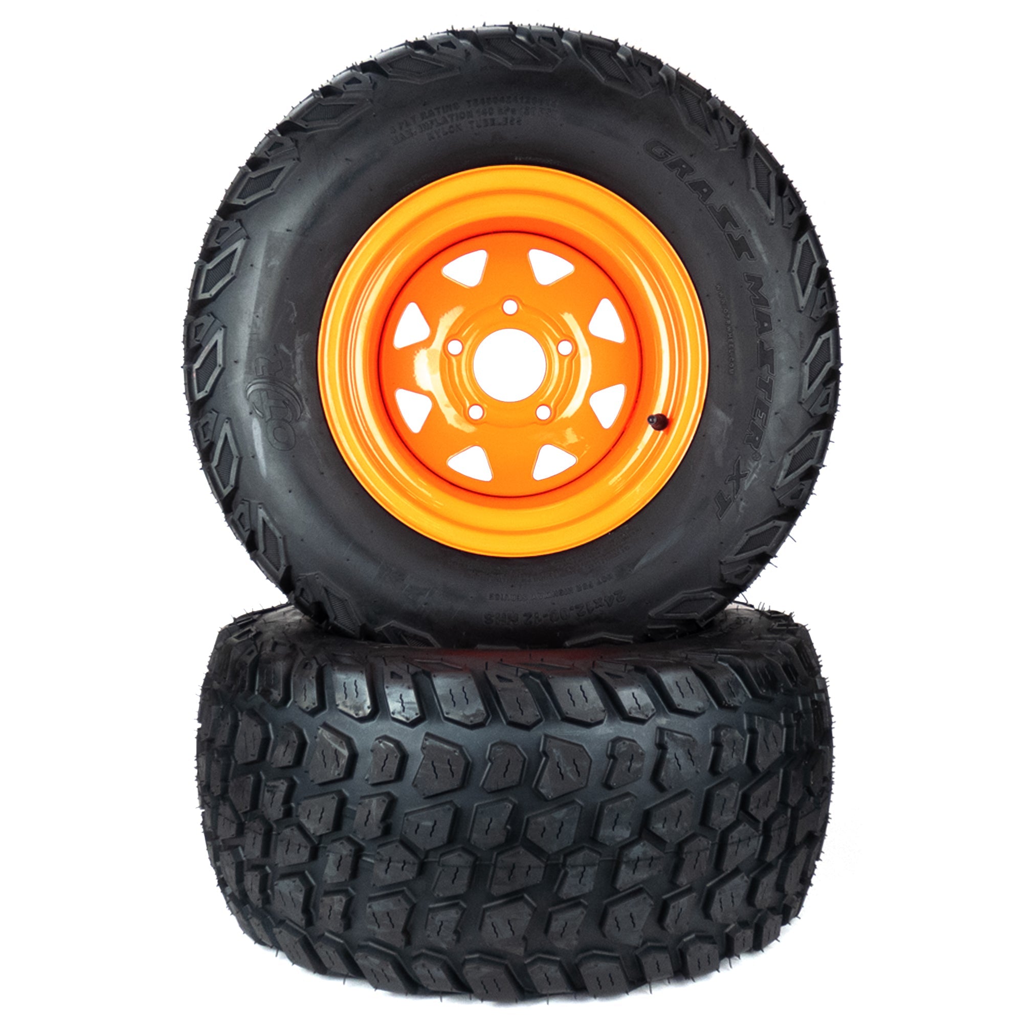 (2) Grassmaster XT Tire Assemblies 24x12.00-12 Fits Scag Cheetah 61" 7 ...