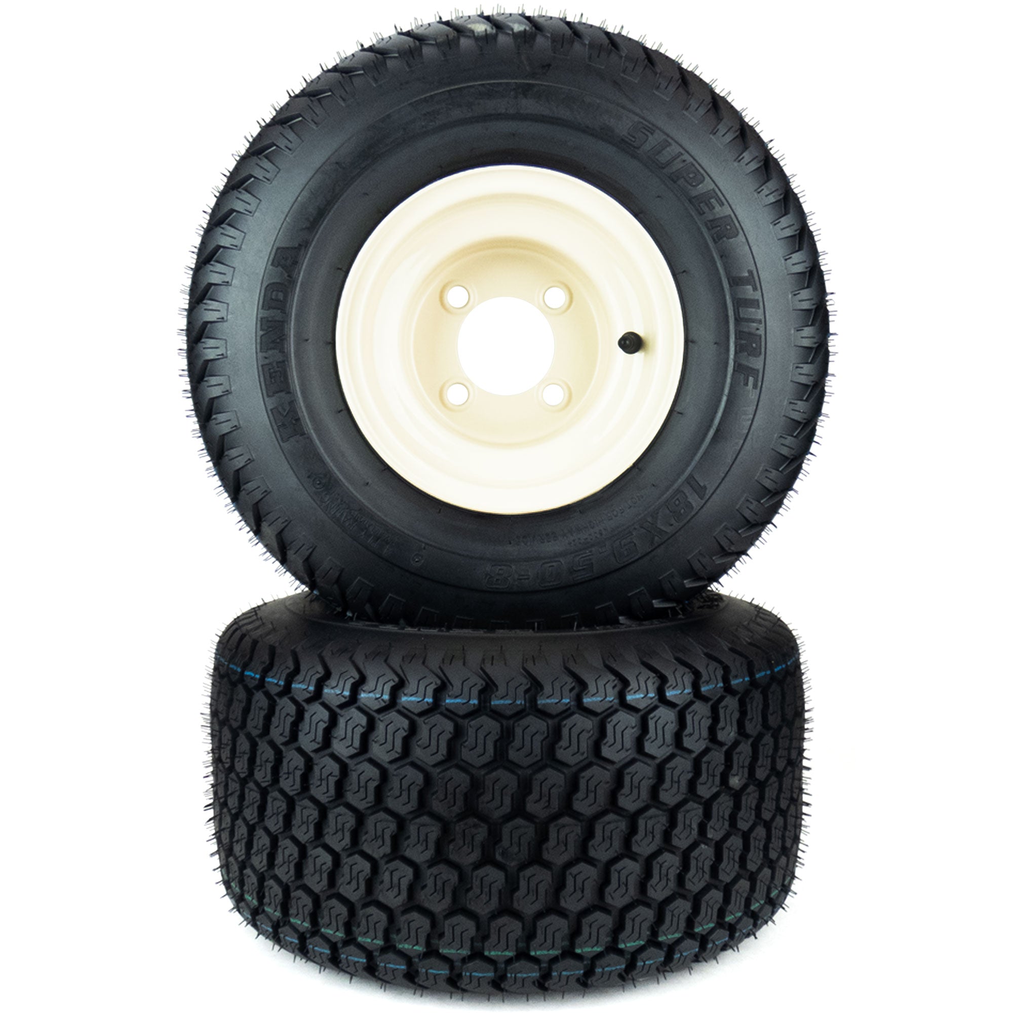 (2) Super Turf Tire Assemblies 18x9.50-8 Fits Cub Cadet RZT 50" 54" 63 ...