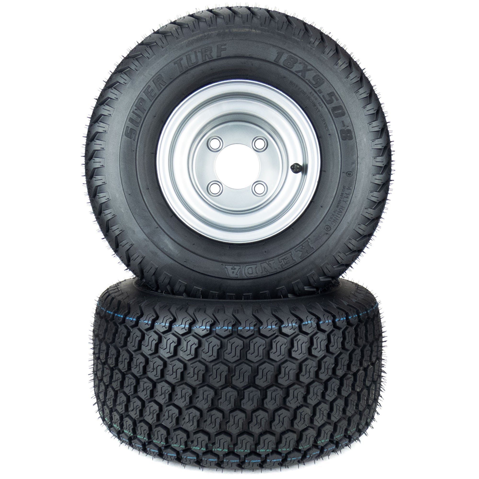 (2) Super Turf Tire Assemblies 18x9.50-8 Fits Hustler Fastrak & Sport ...