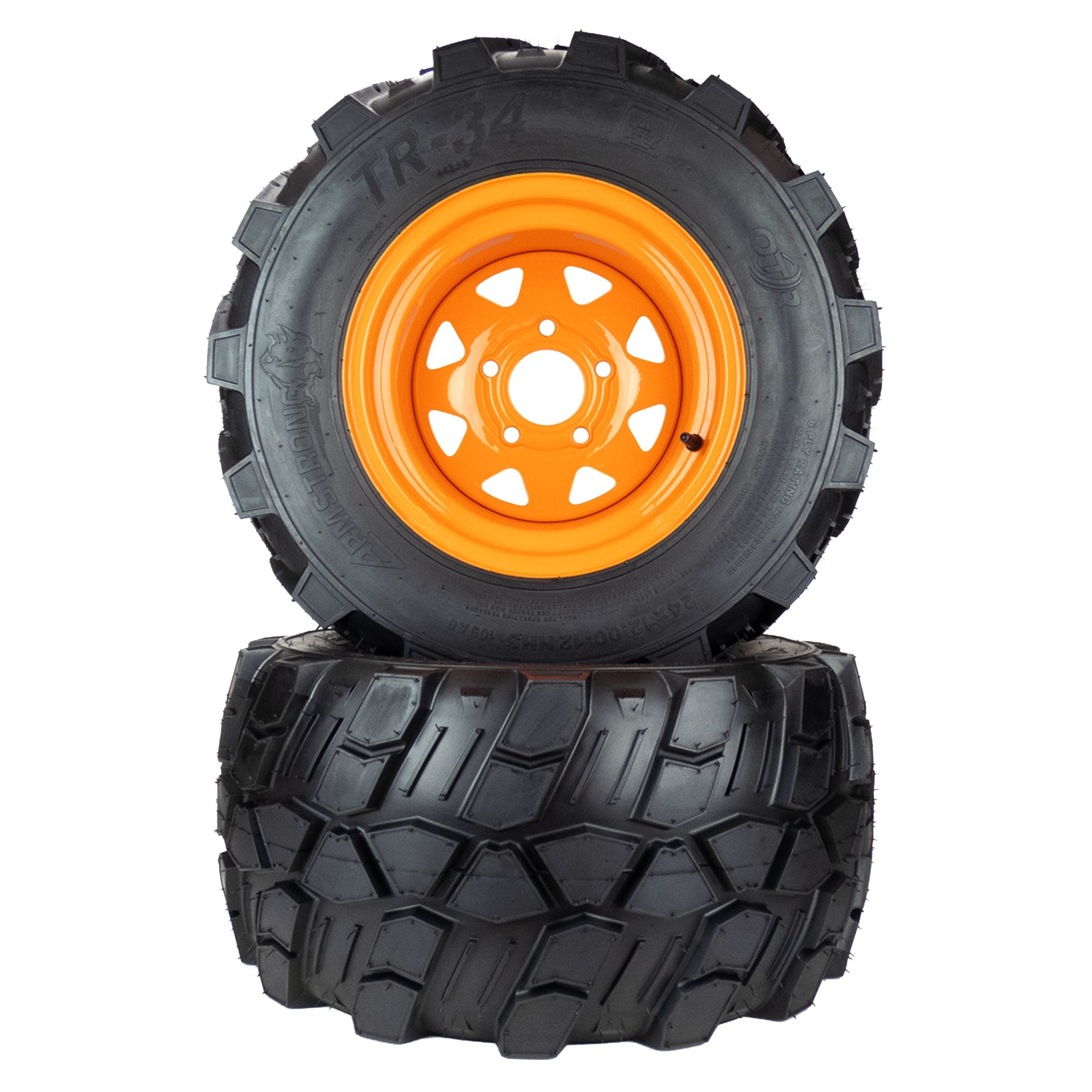 (2) Aggressive Tire Assemblies 24x12.00-12 Fits Scag Cheetah 61" 72" 4 ...