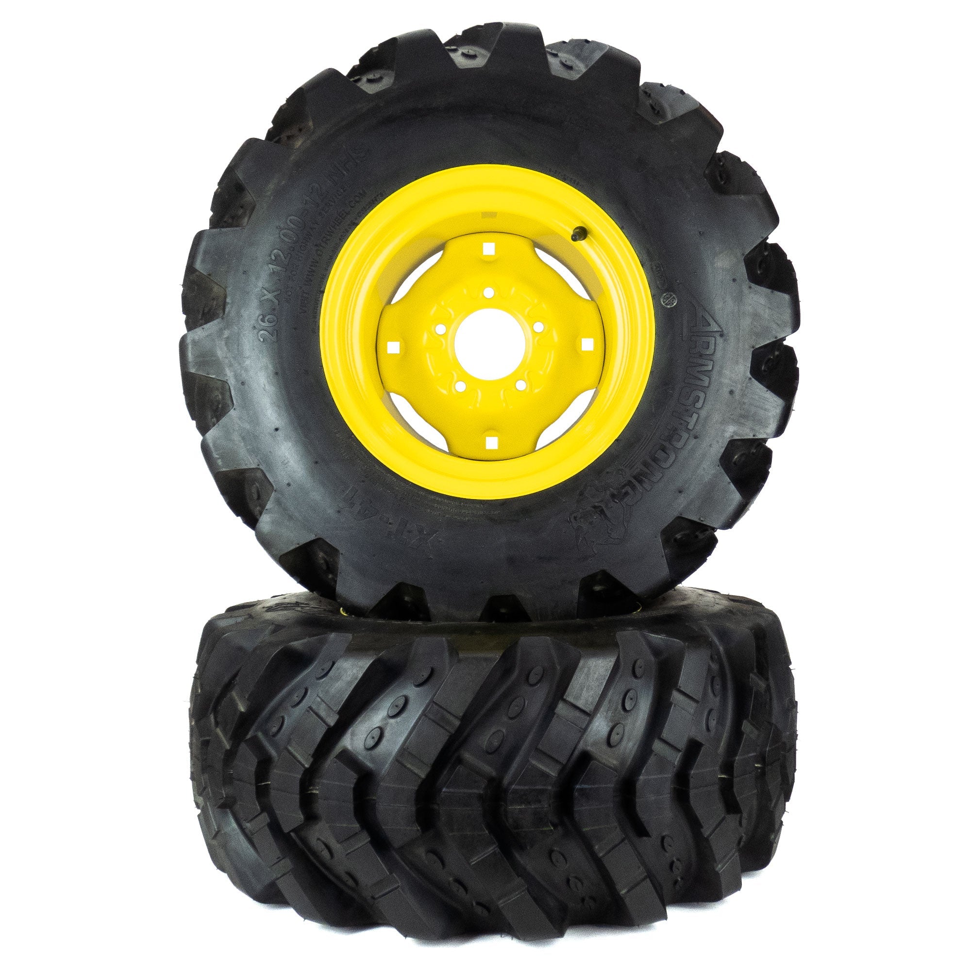 (2) Aggressive Tire Assemblies 26x12.00-12 Fits John Deere TCU20390 M1 ...